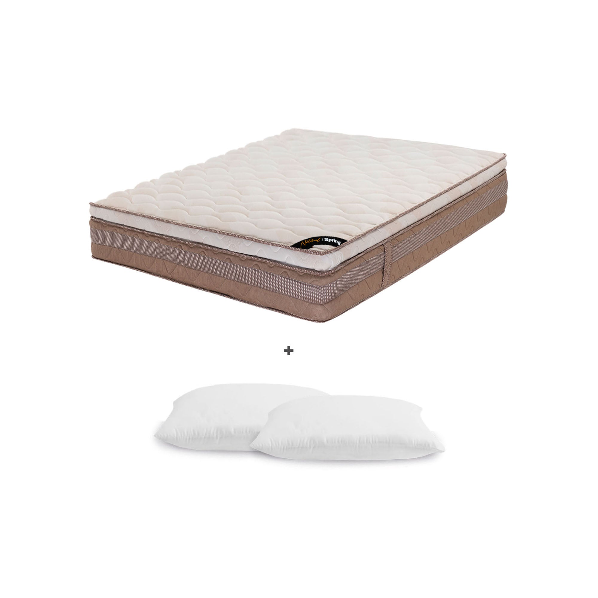 Colchón Spring Elegance Natural + Almohadas Set Siliconadas | Asyco